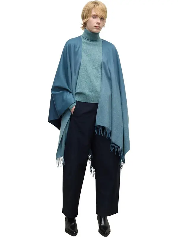 Johnstons Of Elgin Ombré Cashmere Cape - Blue