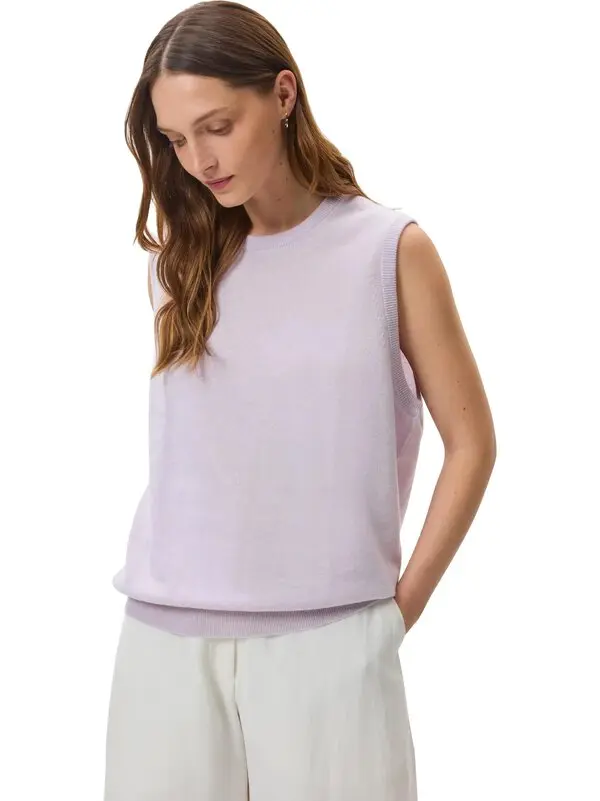 Johnstons Of Elgin Cashmere Tank - Purple