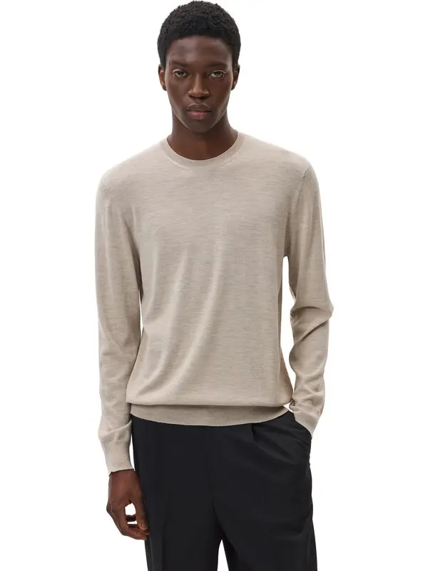Johnstons Of Elgin Merino Round Neck Jumper - Grey