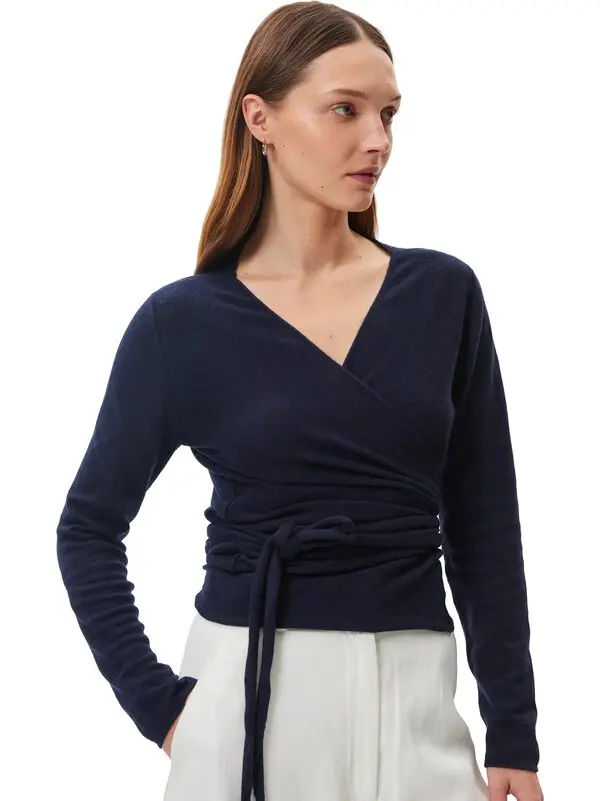 Johnstons Of Elgin Cashmere Wrap - Navy
