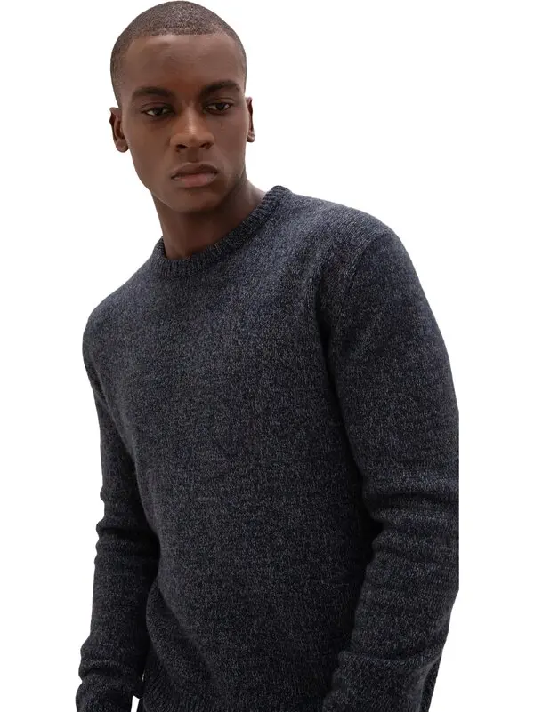 Johnstons Of Elgin Donegal Cashmere Marl Jumper - Navy