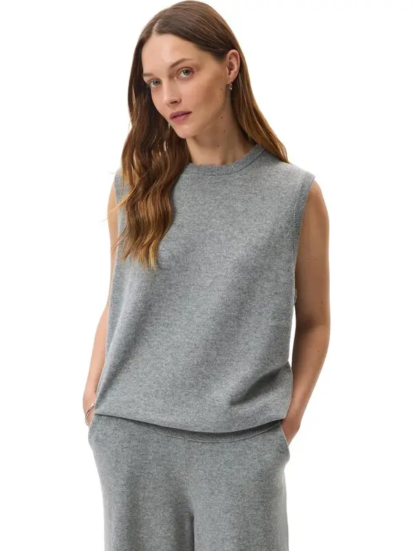 Johnstons Of Elgin Cashmere Tank - Grey