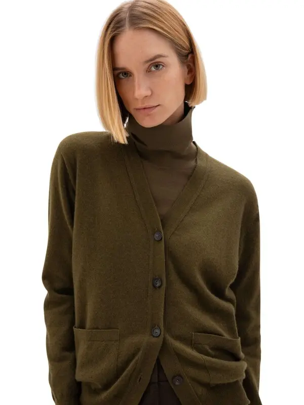 Johnstons Of Elgin Cashmere Boyfriend Cardigan - Green
