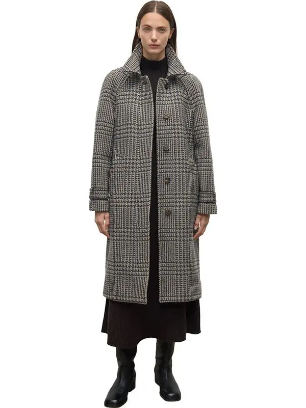 Johnstons Of Elgin Balmacaan Overcoat - Blue