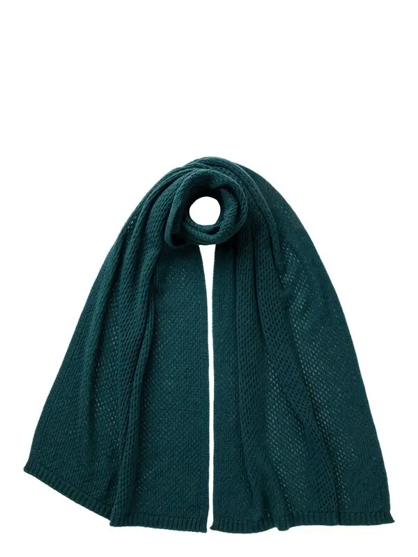 Johnstons Of Elgin Crochet Cashmere Stole - Green