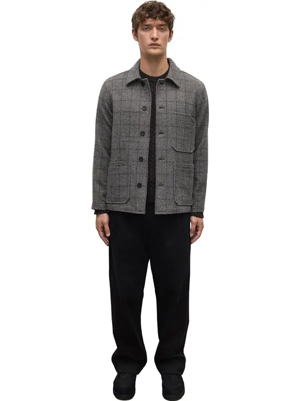 Johnstons Of Elgin Weavers Jacket | Peregrine Tweed Windowpane - Grey