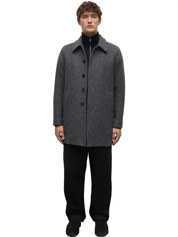 Johnstons Of Elgin Wool Car Coat - Grey