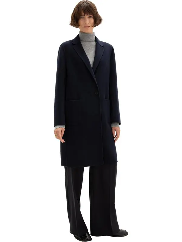 Johnstons Of Elgin Classic Cashmere Coat - Navy