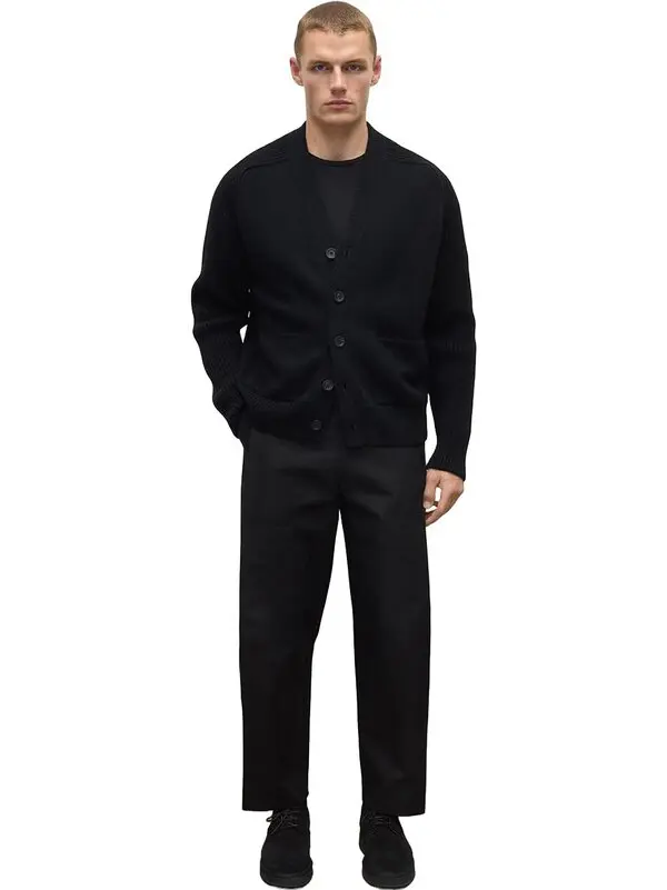Johnstons Of Elgin Ribbed Cashmere Cardigan - Black