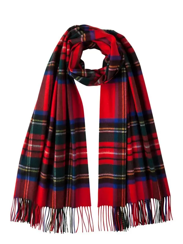 Johnstons Of Elgin Royal Stewart Tartan Cashmere Stole - Red