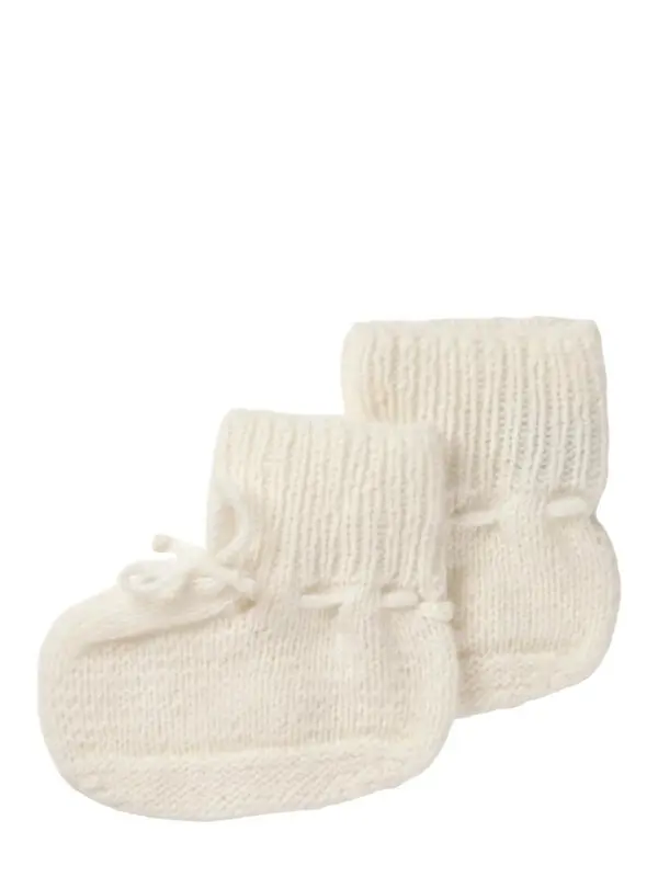 Johnstons Of Elgin Cashmere Baby Booties - White