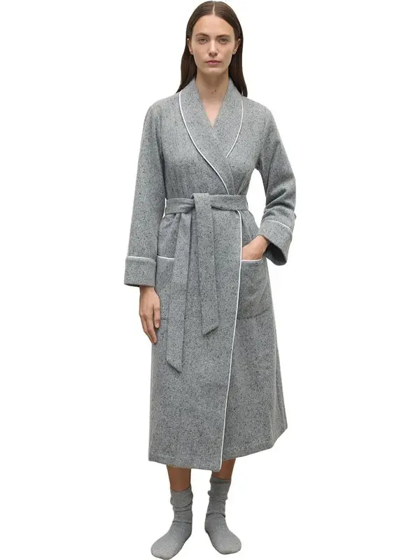 Johnstons Of Elgin Donegal Cashmere Dressing Gown - Grey