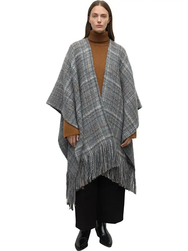 Johnstons Of Elgin Texture Cape - Grey