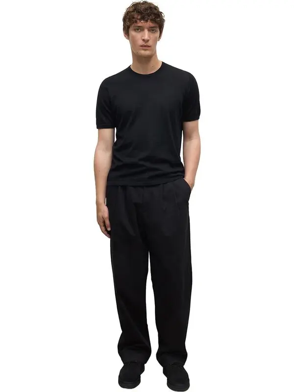 Johnstons Of Elgin Boyd Uperfine Cahmere T-hirt - Black