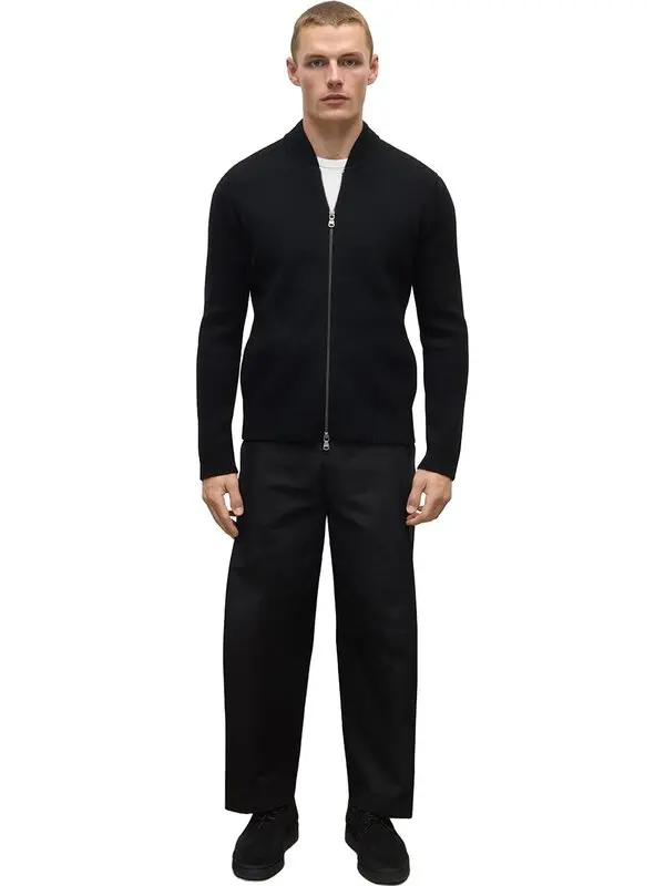 Johnstons Of Elgin Milano Titch Cashmere Baseball Jacket - Black