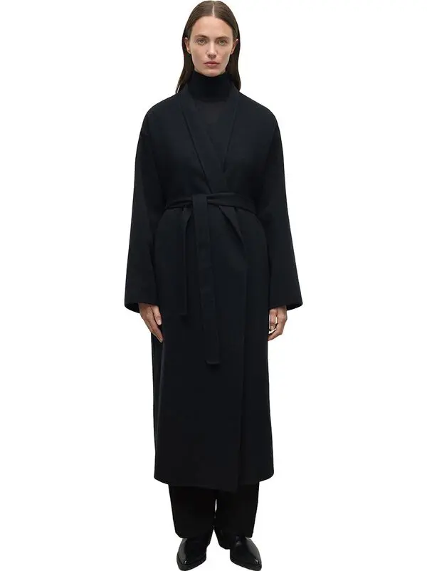 Johnstons Of Elgin Cashmere Wrap Coat - Black