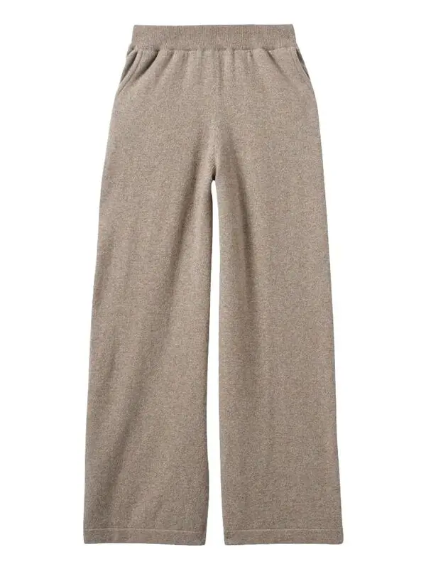 Johnstons Of Elgin Wide Leg Cashmere Trousers - Brown