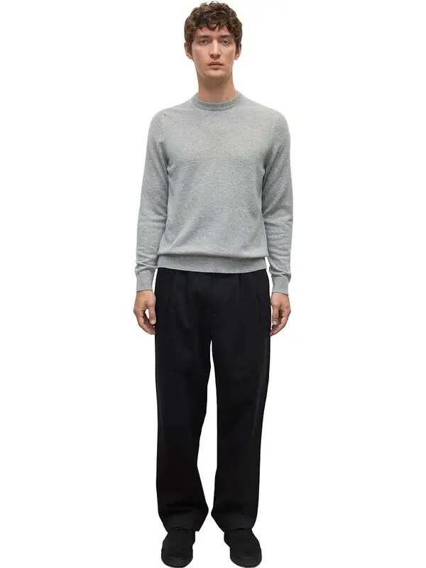 Johnstons Of Elgin Classic Lightweight Cashmere Round Neck Jumper - Grey