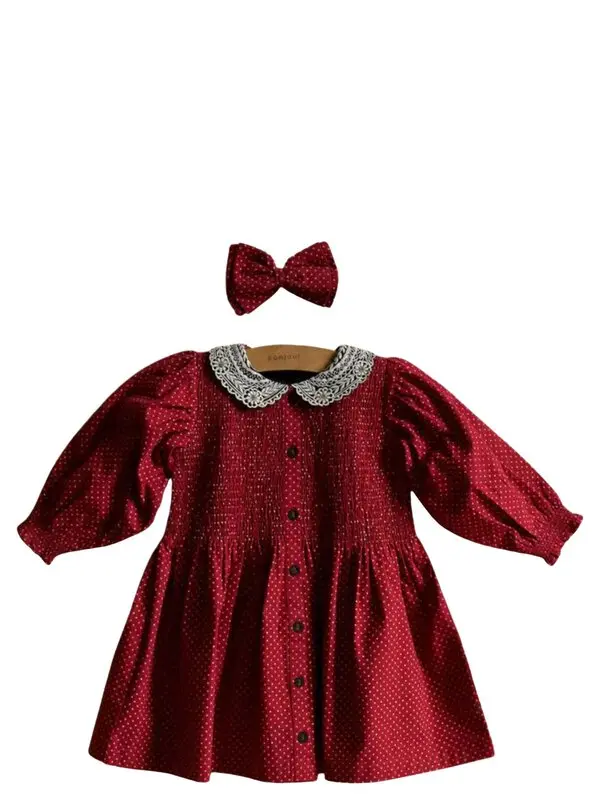BONJOUR Dress With Hair Clip - Red