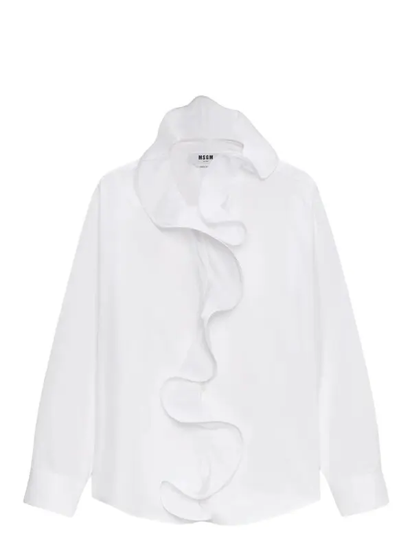 MSGM Shirt With Ruffle Detail - White