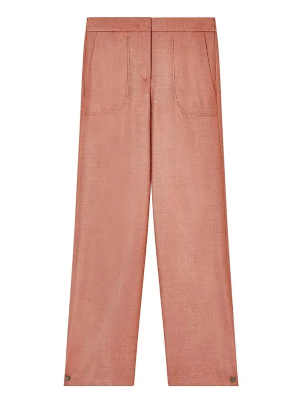 Giorgio Armani Straight-leg Silk And Wool Trousers - Orange