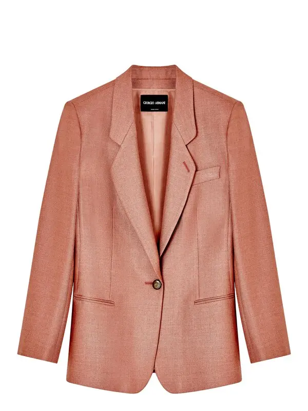Giorgio Armani Silk And Wool Single-breasted Jacket - Orange