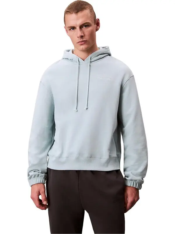 Calvin Klein Cotton Terry Blend Sleep Hoodie - Cloud Blue