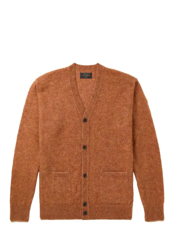 BEAMS Mohair-blend Cardigan - Orange
