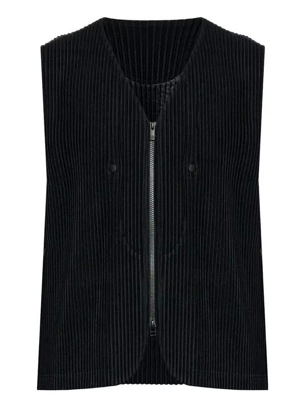 Issey Miyake Pleated Vest - Black