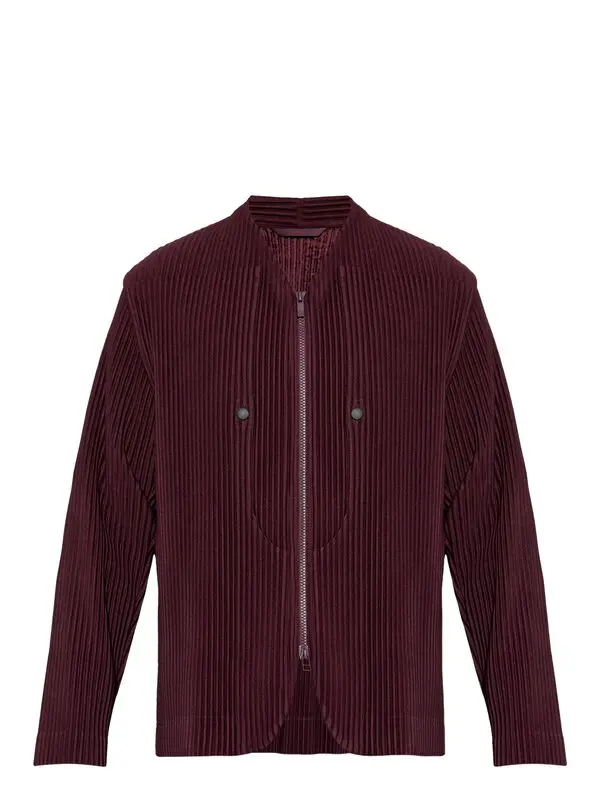 Issey Miyake Pleated Jacket - Burgundy