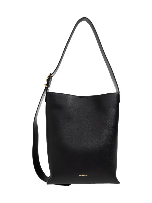 JIL SANDER Leather Bucket Bag - Black