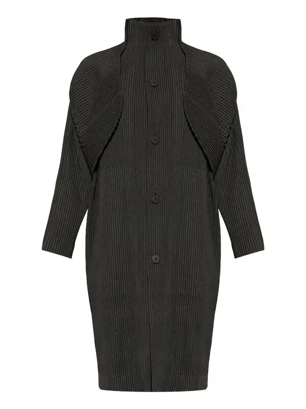 Issey Miyake Pleated Coat - Grey