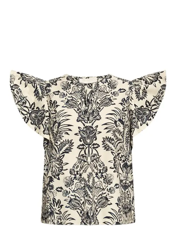 Ulla Johnson Severine Printed Top - Cream