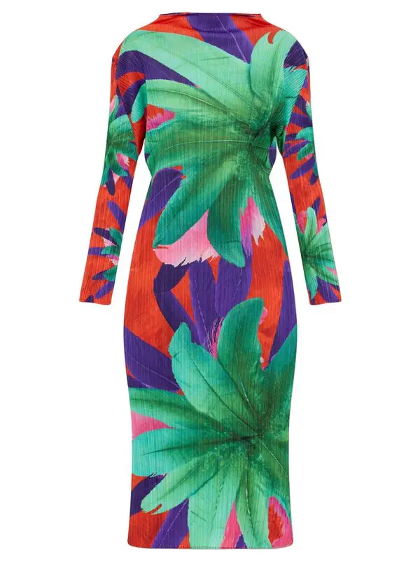 Issey Miyake Pleated Midi Dress - Multicolour