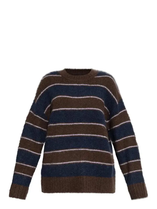 SAMSØE SAMSØE Striped Knit Sweater - Brown