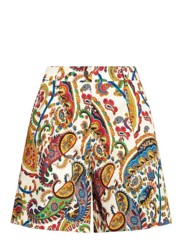 Etro Patterned High-waisted Shorts - Multicolour