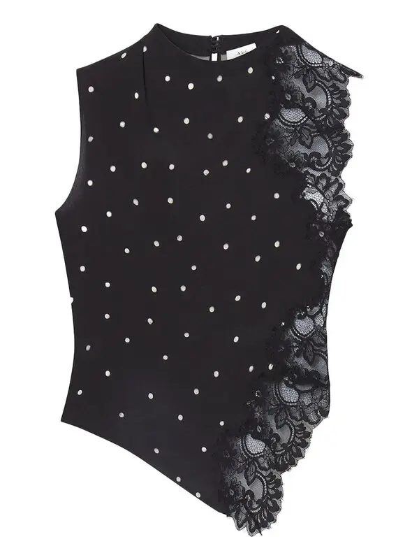 A.L.C. Gracie Polka-dot Blouse - Black/crea