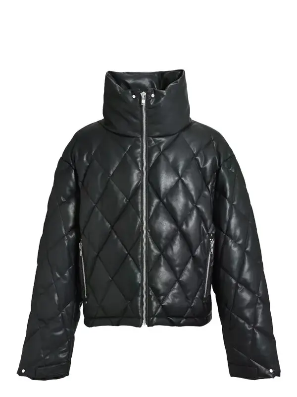 BREATH Quilted Funnel-neck Jacket - Black