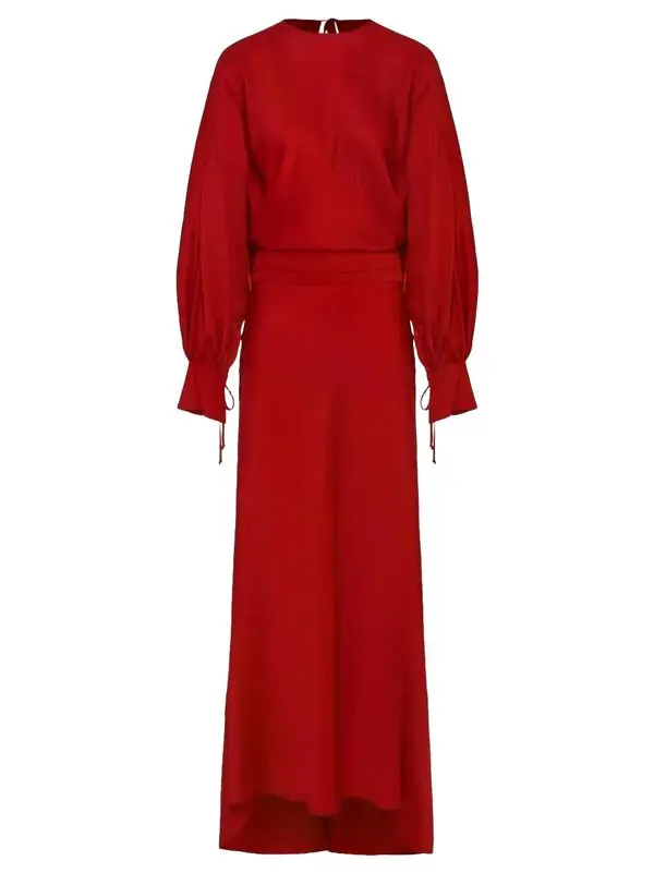 LES FILLES D'EVA Crew Neck Maxi Dress - Red
