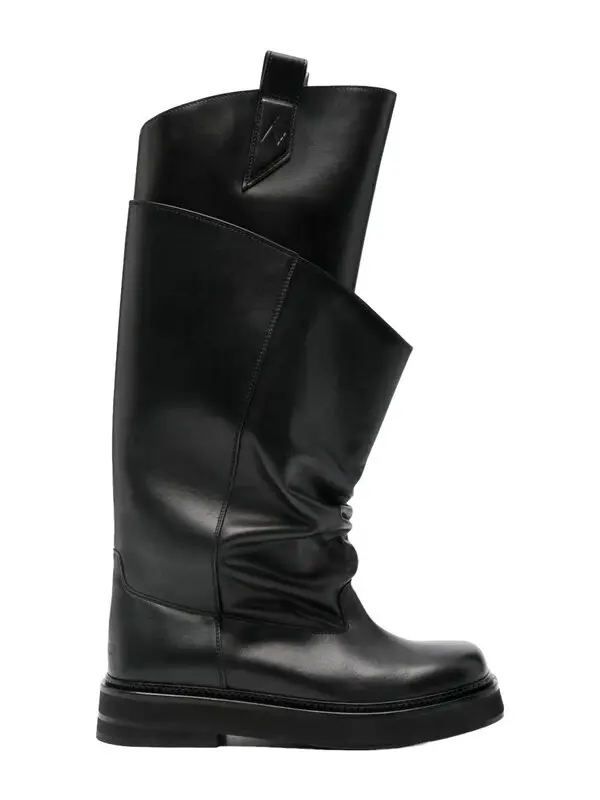 Attico Robin Passeggiata Leather Knee-high Boots - Black