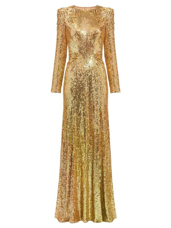 Jenny Packham Sequin Embellished Dulcet Gown - Gold