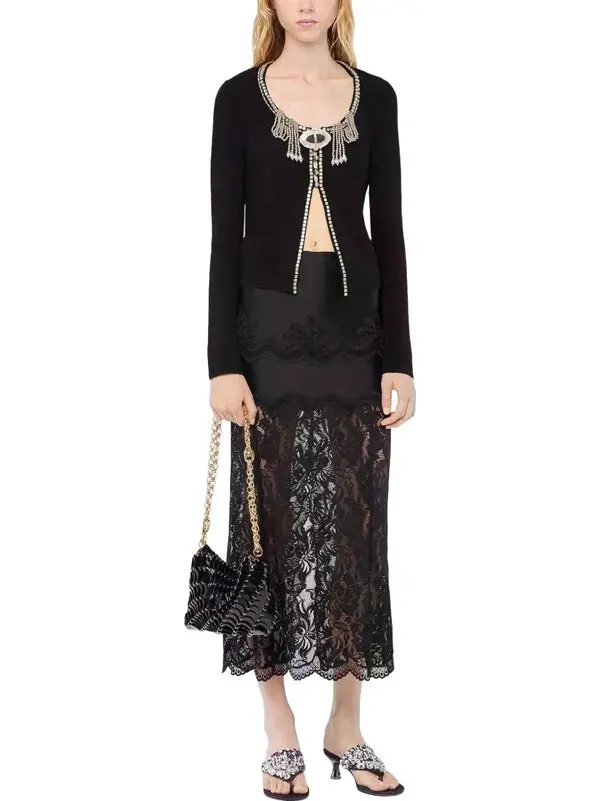 Rabanne Jeweled-embroidered Cardigan - Black