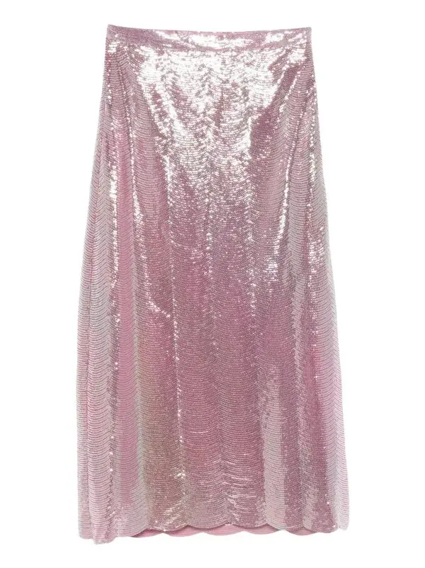 MIAU BY CLARA ROTESCU Ryder Sequinned Midi Skirt - Pink