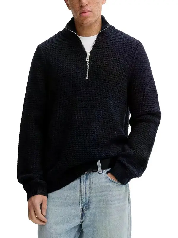 Marc O'polo Textured Zip Sweater - Blue