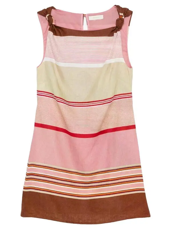 Faithfull The Brand Flor Knot Striped Mini Dress - Pink