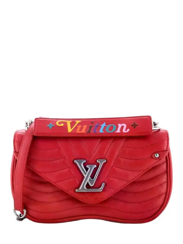 LOUIS VUITTON Wave Chain Mm Crossbody Bag Quilted Leather - Red