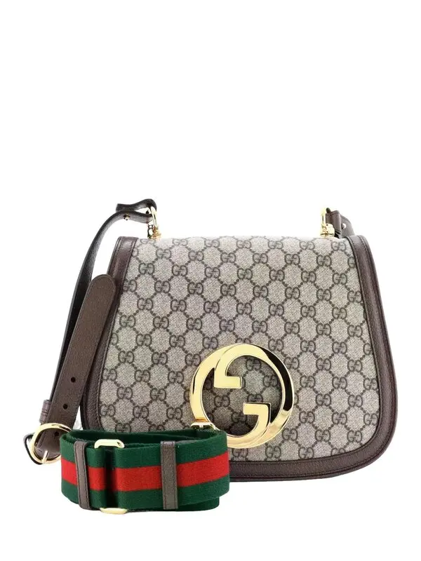 Gucci Blondie Top Handle Gg Coated Canvas Satchel - Brown