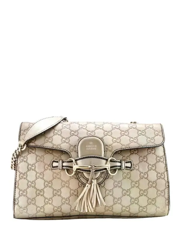 Gucci Emily Chain Flap Bag Sisma Leather Medium - Gold