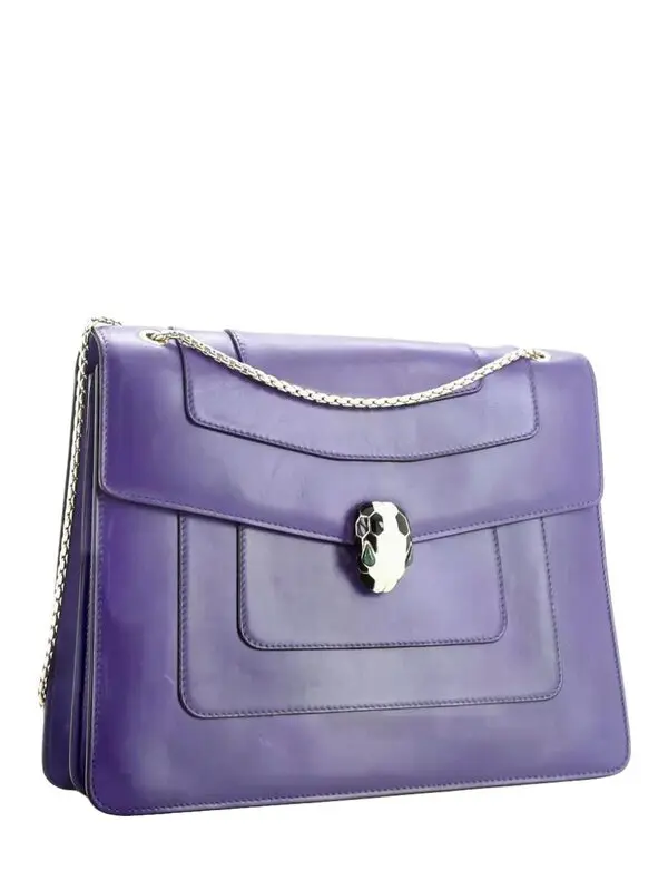 BVLGARI Serpenti Forever Leather Shoulder Bag - Purple