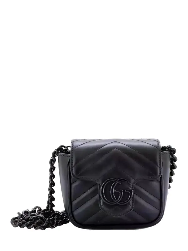 Gucci Gg Marmont Flap Matelasse Mini Belt Bag - Black